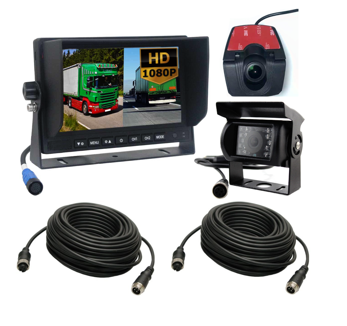 HEAVY DUTY DVR-monitor med delt front- og sidekamera - NaviTronic